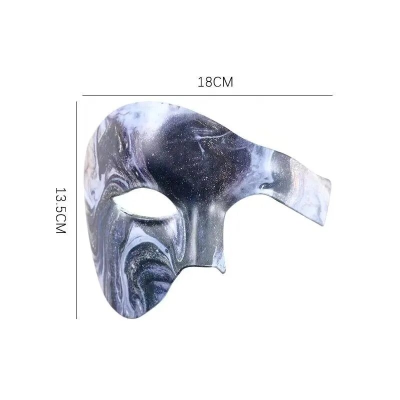Полумаска для вечеринок Marble Finish Party Mask Маскарадный костюм — фото 1