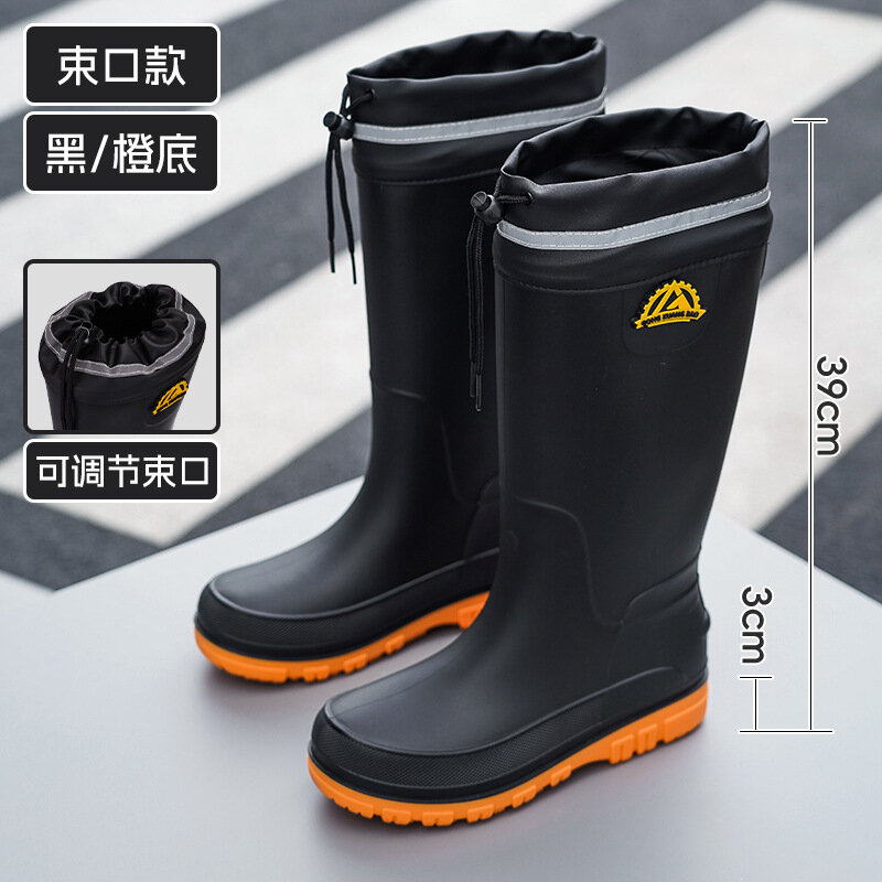 Мужские высокие резиновые сапоги, нескользящие водонепроницаемые сапоги, водонепроницаемая обувь, износостойкие резиновые сапоги для взрослых, резиновые туфли для рыбалки и прогулок по пляжу. Размер обуви. EU:41