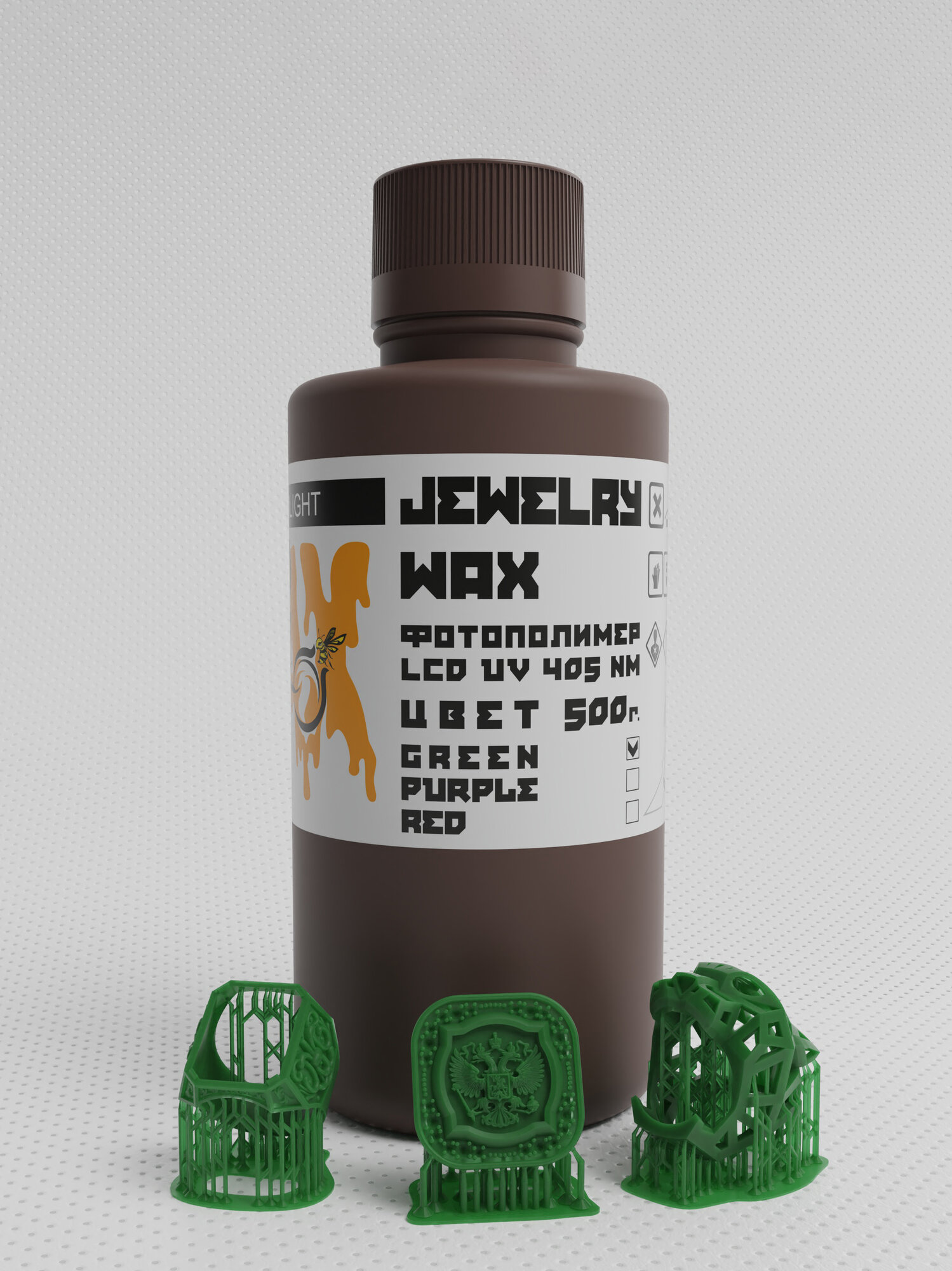 Фотополимер "Ювелирный" JEWELRY WAX 500 г Зеленый, 405 нм УФ