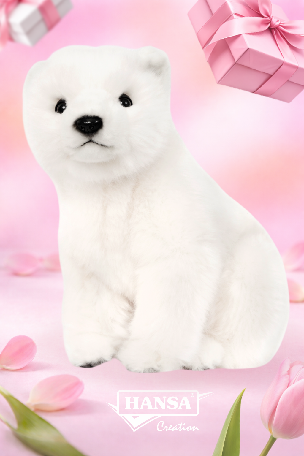 Реалистичная мягкая игрушка Hansa Creation 7042 Медвежонок белый, 24 см