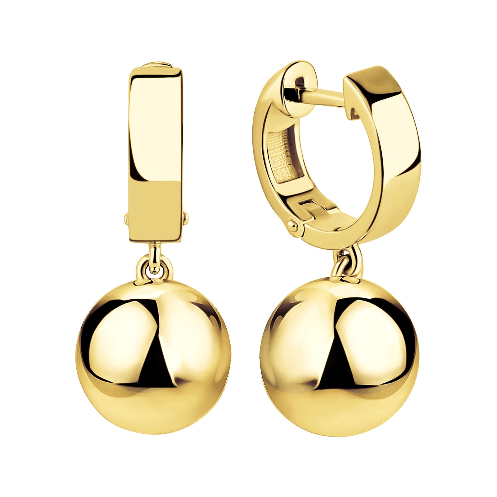 Серьги, серебро, 925 проба, золочение