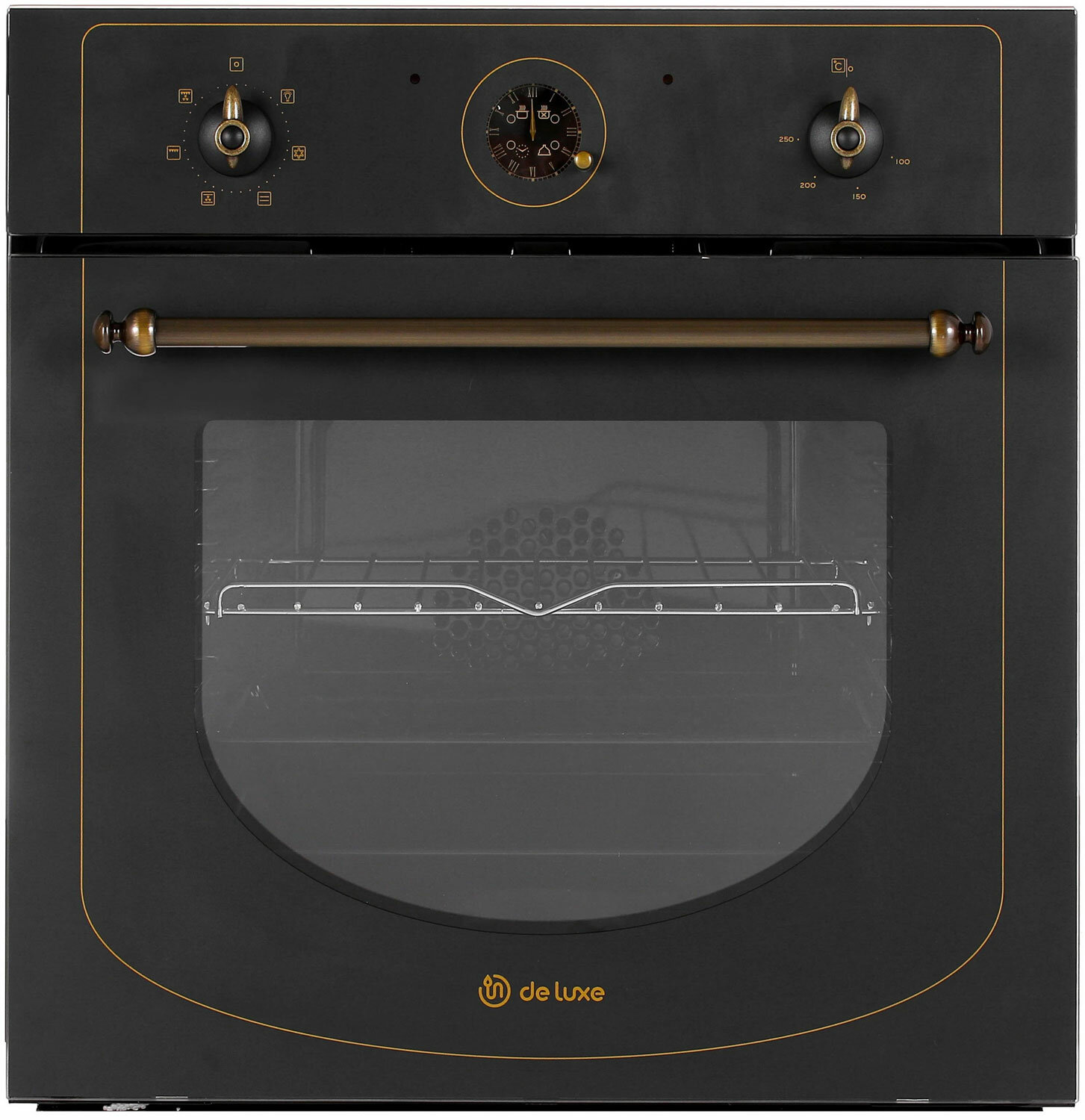 Электрический духовой шкаф De luxe 6006.05эшв-062 59 см, 58 л, гриль и конвекция, черный матовый