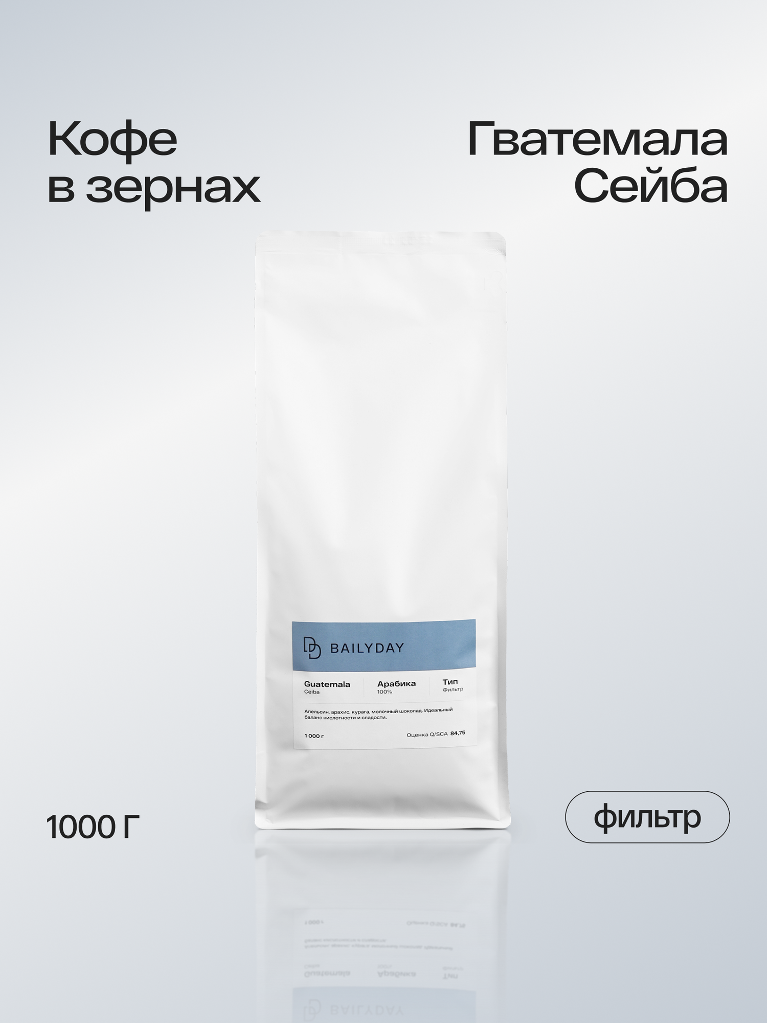 Кофе в зернах Гватемала Сейба Bailyday, 100% арабика, обжарка под фильтр, 1 кг