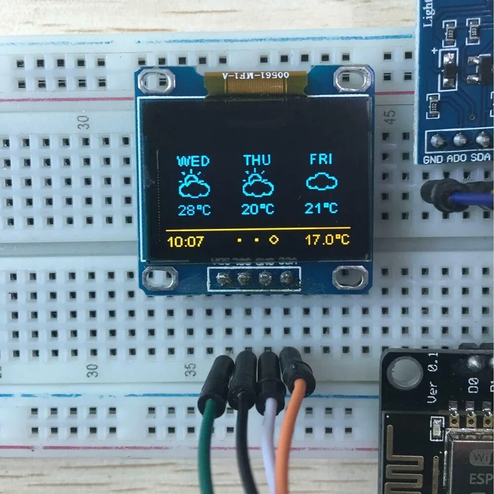 Метеостанция на базе ESP8266 с датчиками температуры, влажности, атмосферного давления и освещённости