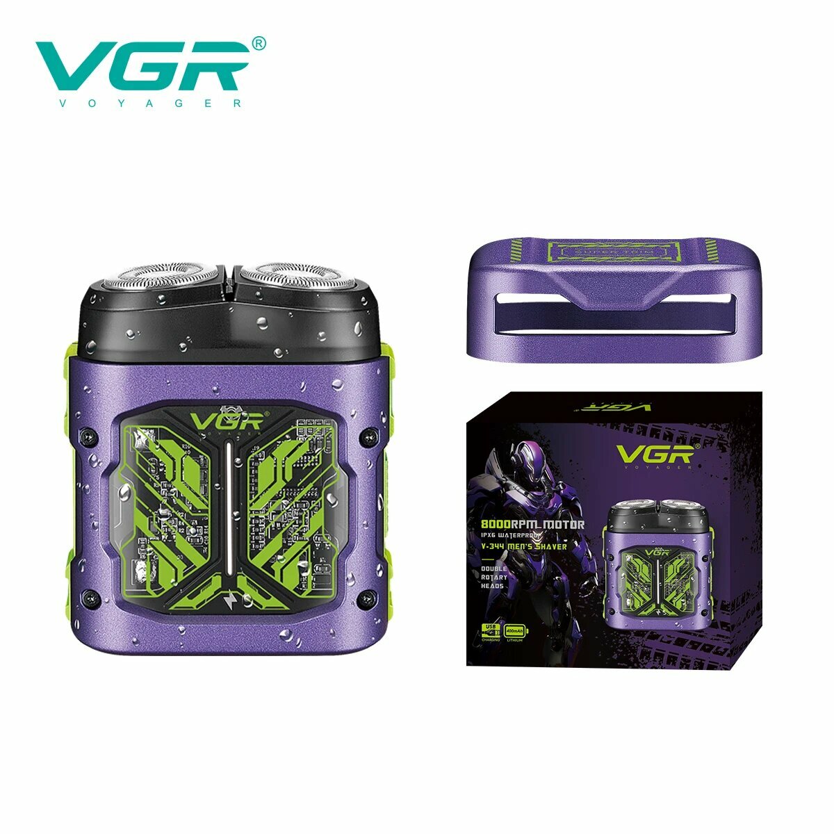 Электробритва VGR Metal Wind Blade V-344 для мужчин USB1