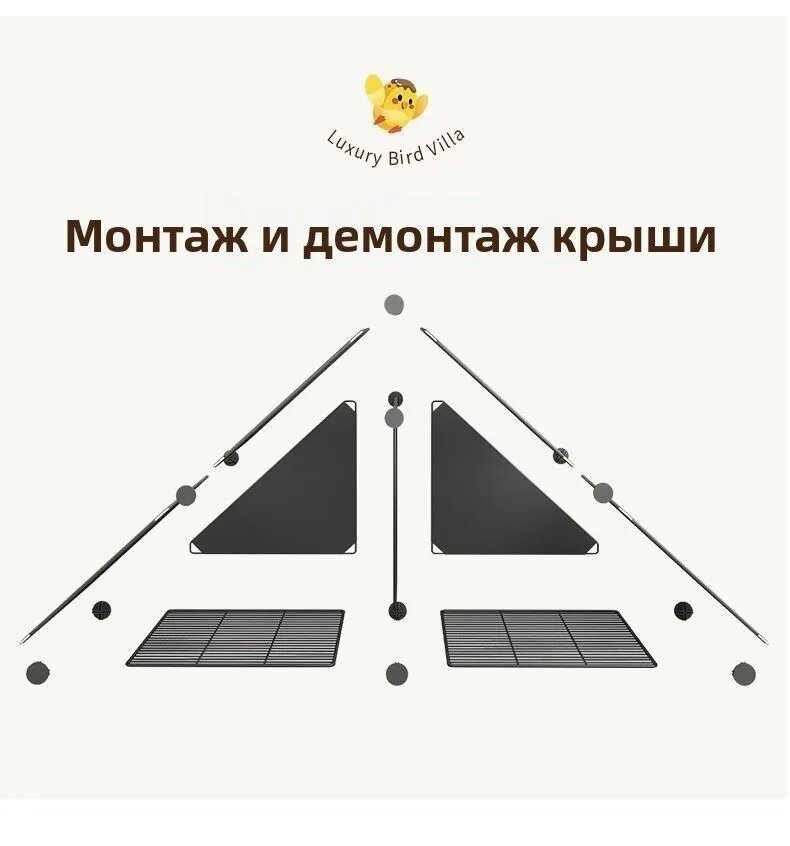 Клетка для птиц 134x74x37 см белая для средних попугаев с аксессуарами — фото 1