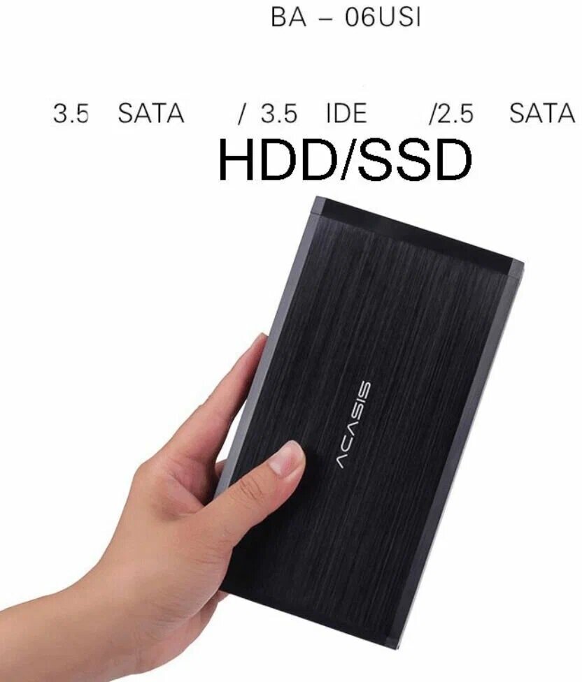 Корпус для жесткого диска Acasis USB2.0 3.5" IDE & 2.5" / 3.5" SATA до 10 ТБ - Черный