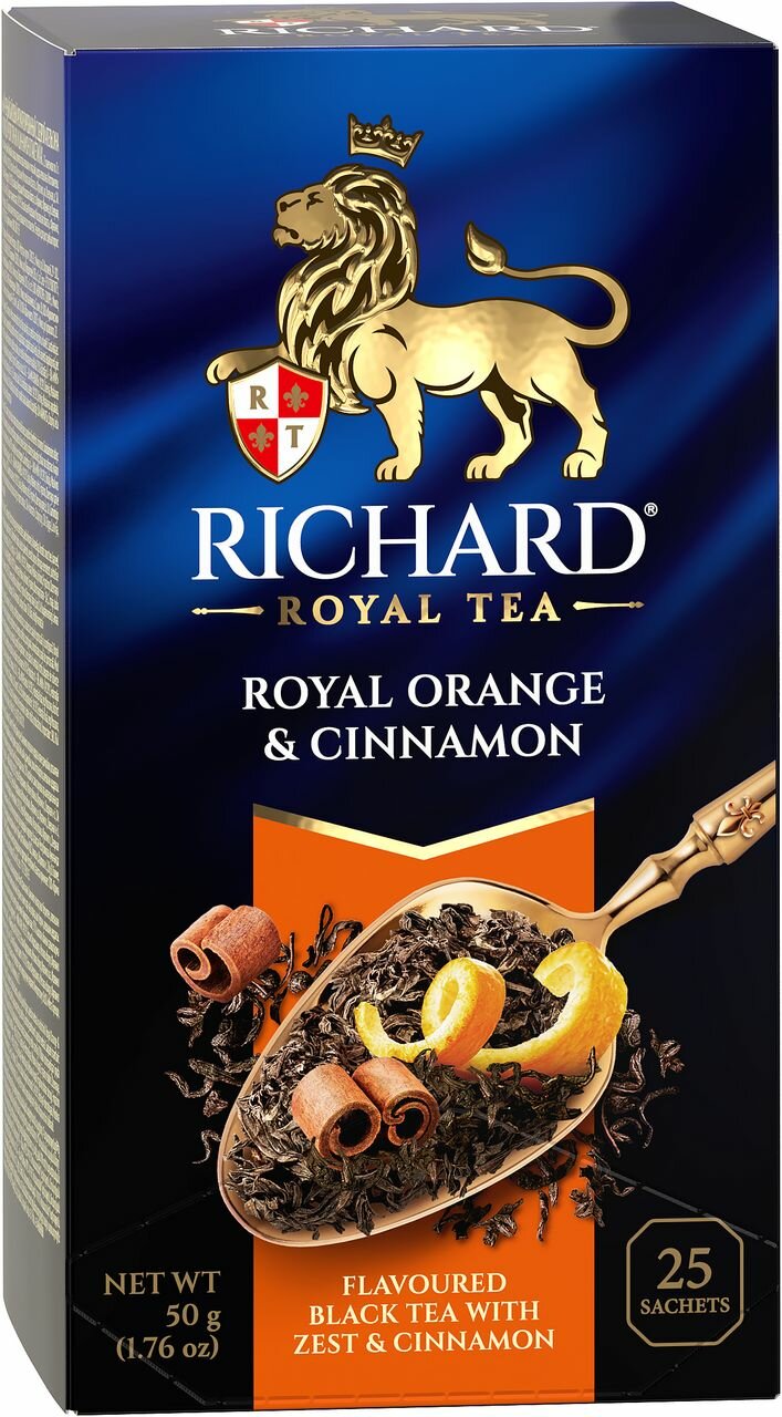 Чай черный Richard Royal Orange & Cinnamon в пакетиках 2 г х 25 шт