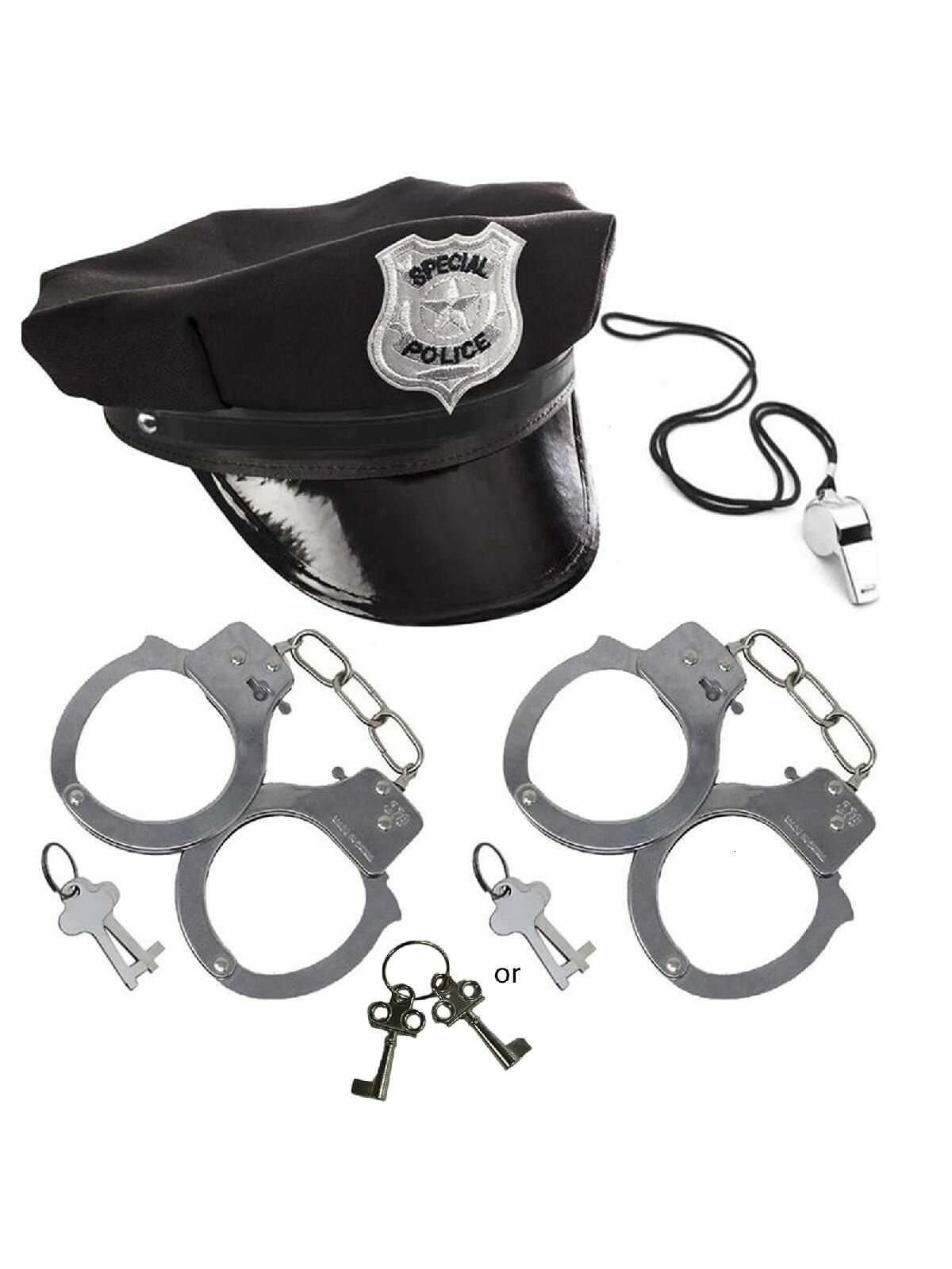 Костюм полицейского с фуражкой, наручниками и рацией, - PL913SET23C