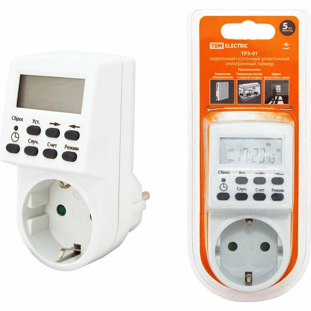 Розеточный электронный таймер TDM ELECTRIC ТРЭ-01