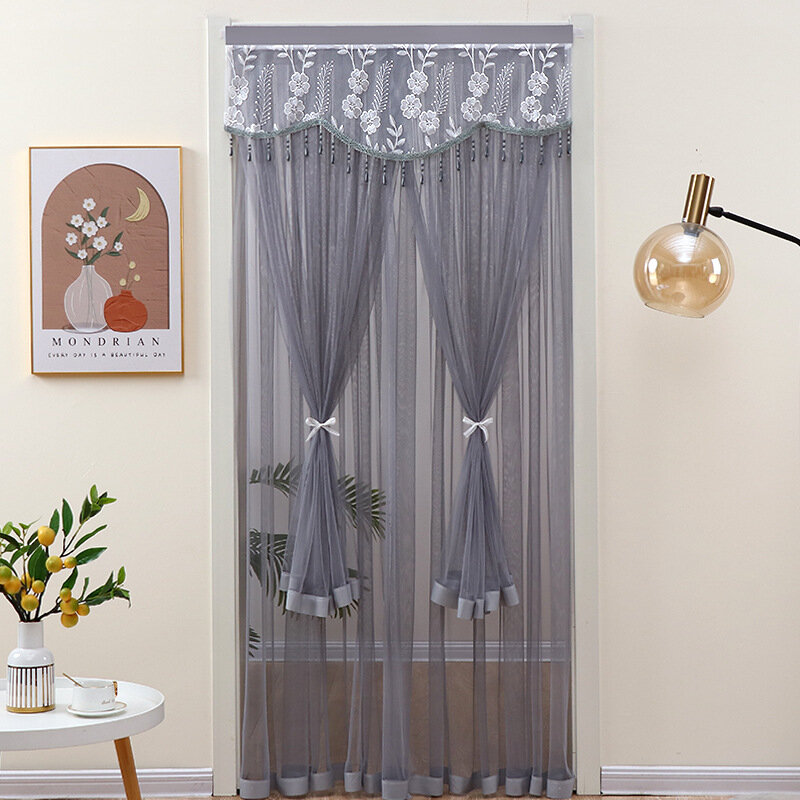 Новая кружевная противомоскитная дверная занавеска, подвесная занавеска, перегородка, декоративная занавеска, занавеска для уединения в спальне, гостиной, кухне и ванной комнате.