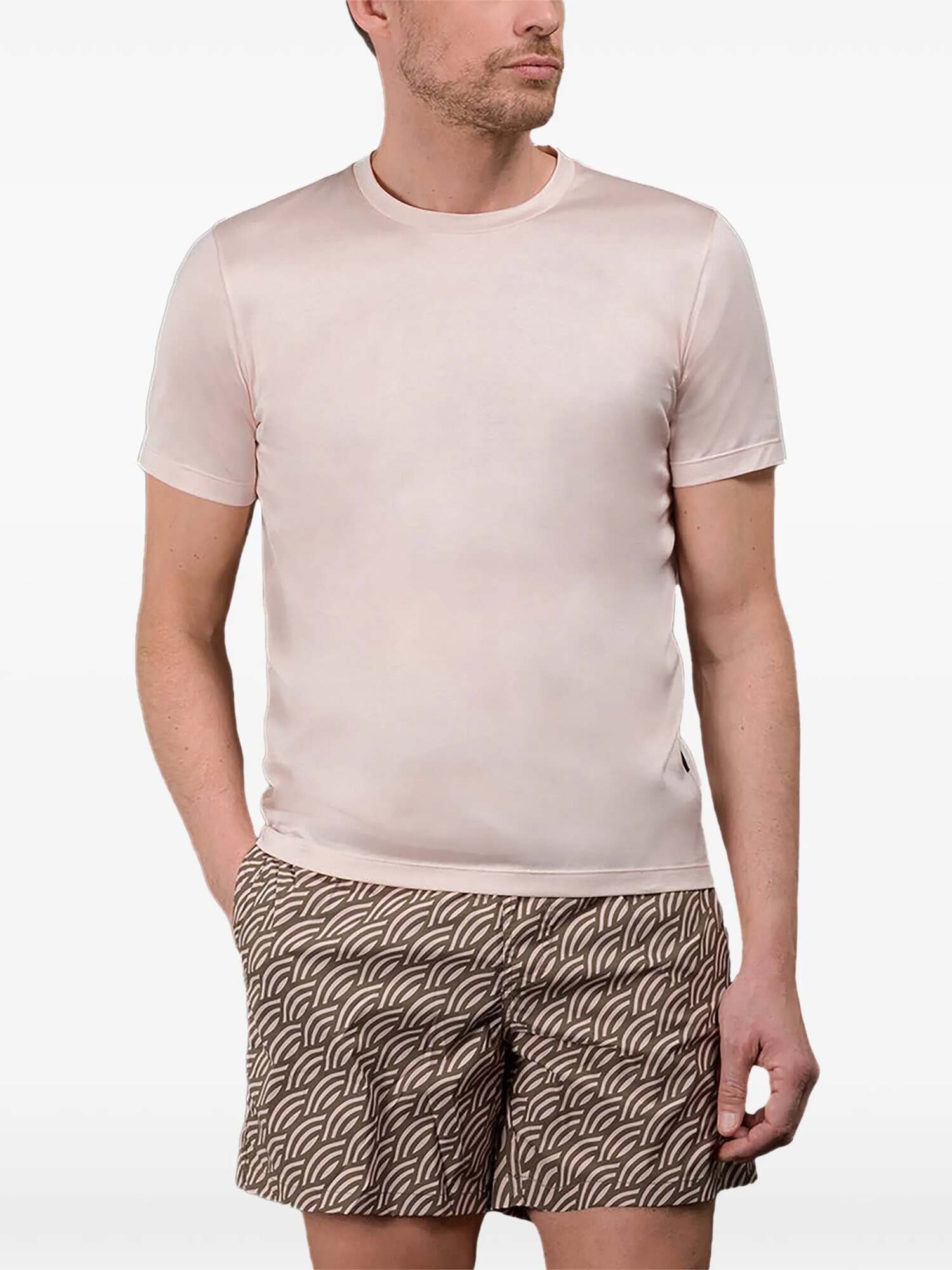 Футболка MooRER Round-neck slim-fit T-shirt, размер 52, pink — фото 1