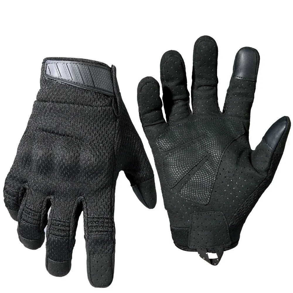 Тактические перчатки JIUSUYI нейлон спандекс L, Full Finger-Black