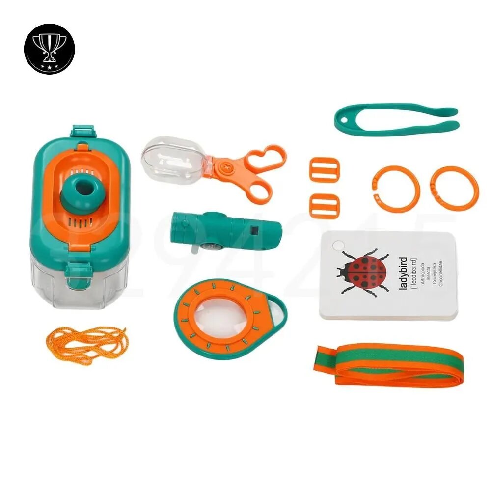 GM Детский набор для ловли жуков, пинцет, лупа, сачок, карточка, развивающая игрушка