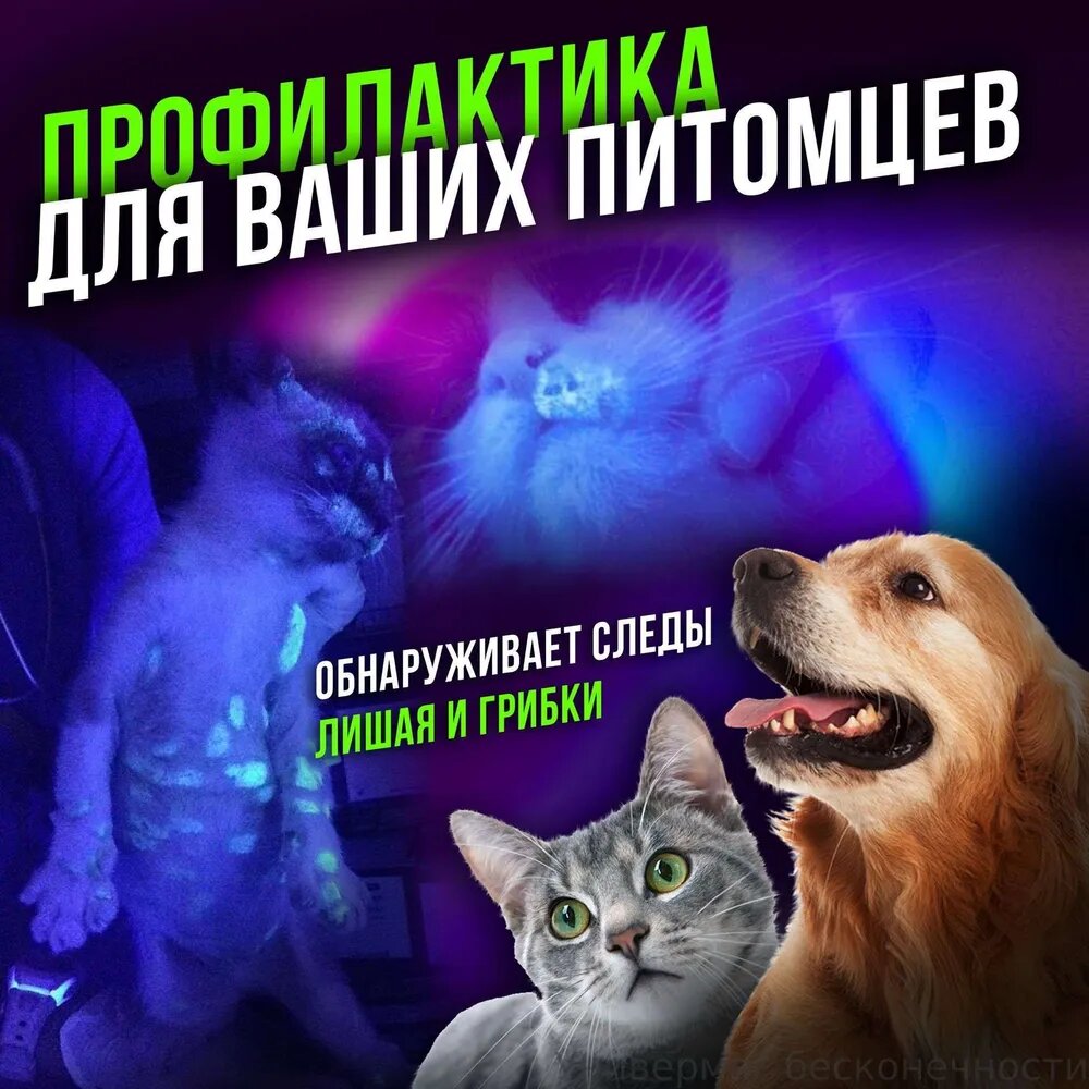 Фонарь ручной ультрафиолетовый 365 UV Original со сменным аккумулятором 18650, длина 12,5 см, в подарок зарядное устройство — фото 1