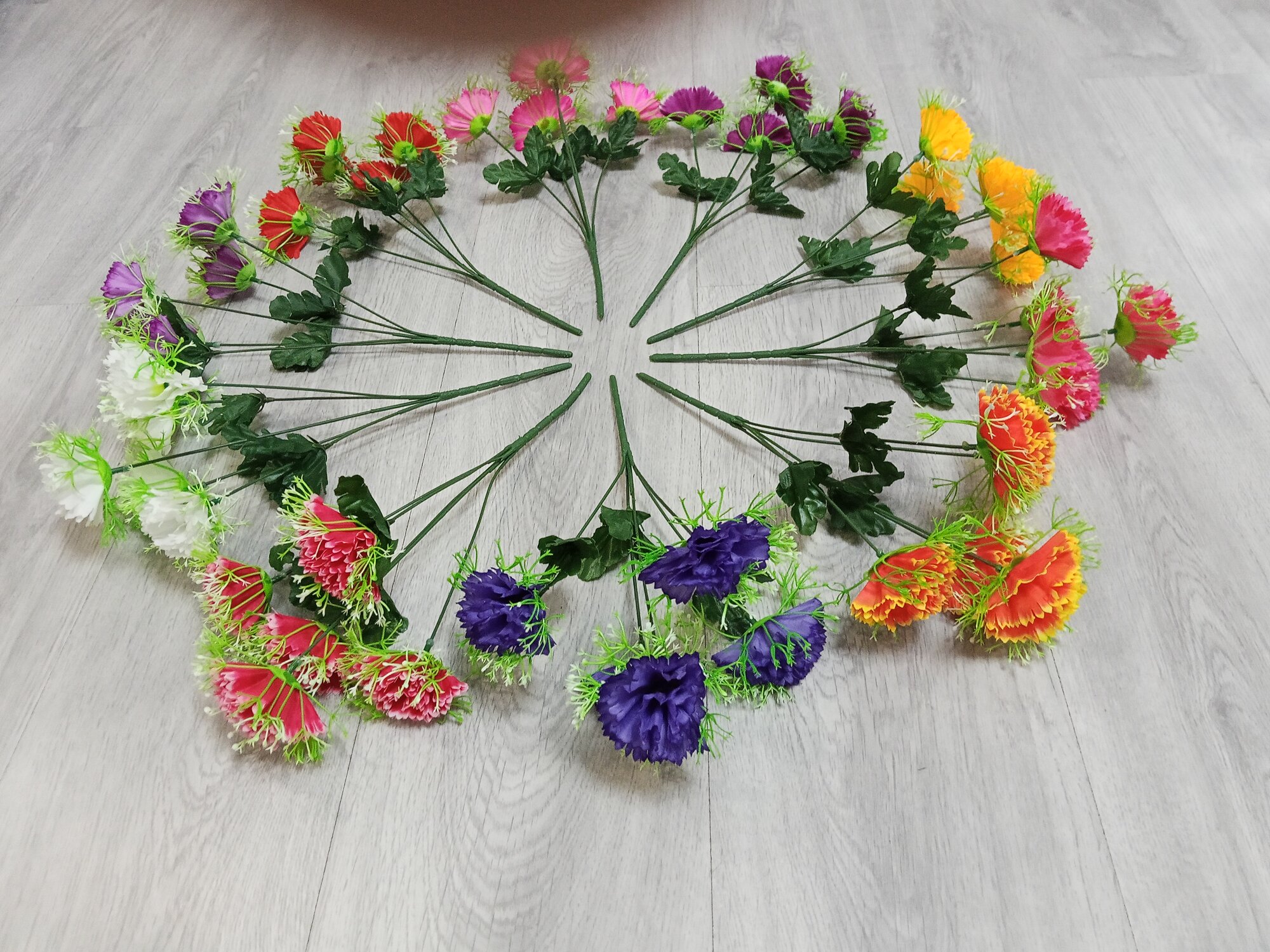 Искусственные цветы гвоздика 10 шт 35 см