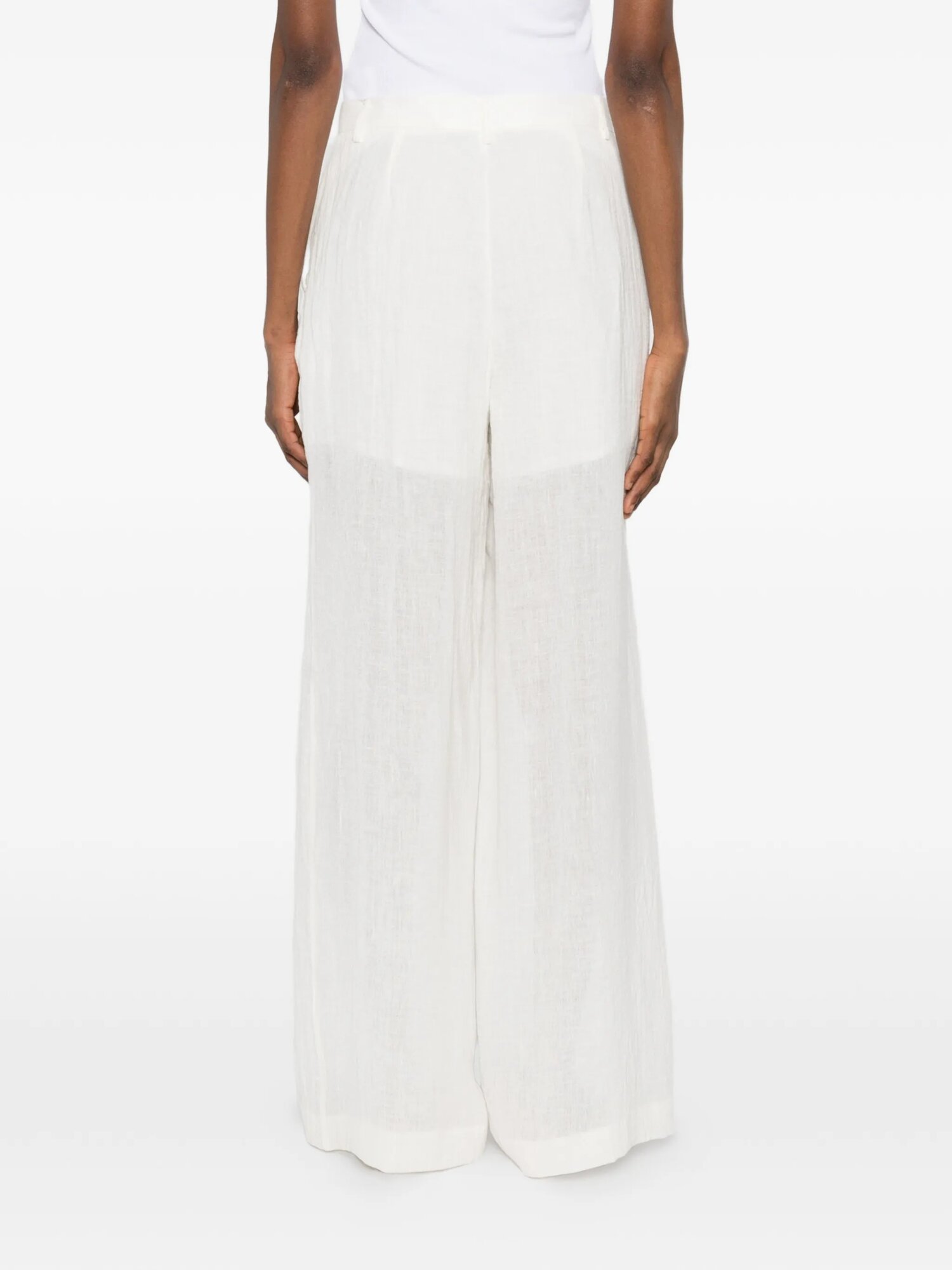 Брюки SU Wide-leg trousers, размер 44, бежевый/белый — фото 1