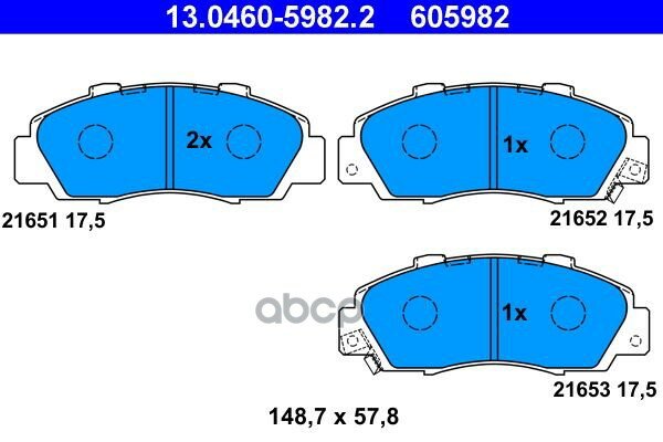 Колодки тормозные дисковые передн, HONDA: ACCORD IV Aerodeck 2.0 i 16V/2.2/2.2 i 16V 91-93, ACCORD V 2.0 i/2.0 i S/2.3 i SR 9.
