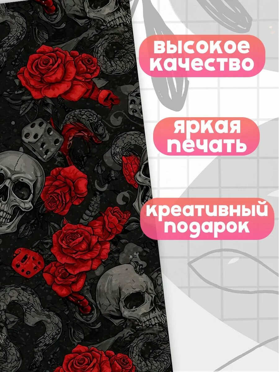 Постер на стену череп y2k, плакат 1шт, А4 размер. — фото 1