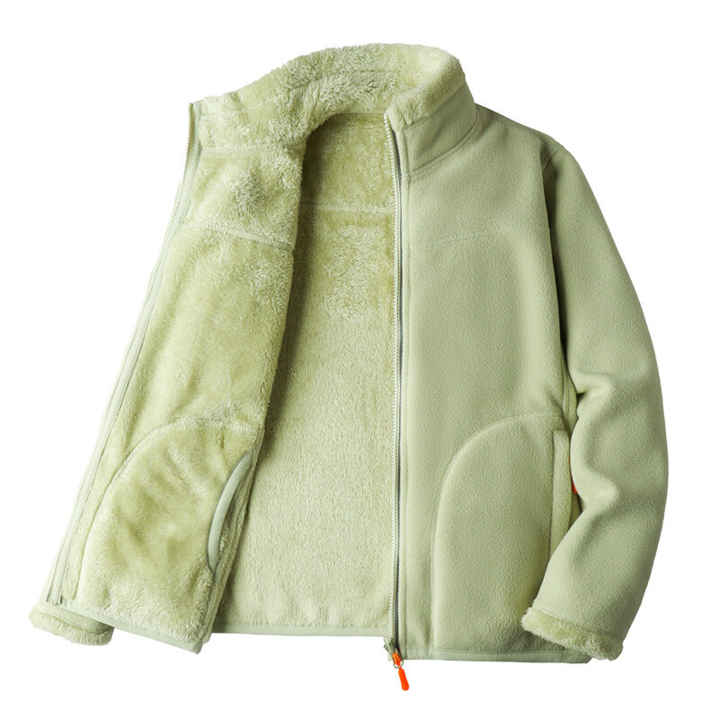 Двусторонняя флисовая куртка в стиле Uniqlo для пар, женская, из полярного флиса, утепленная теплая толстовка для мужчин для осенне-зимнего периода на открытом воздухе.