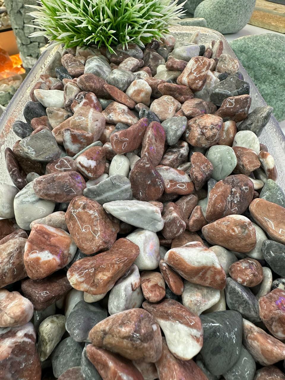 Галька мраморная серо-бело-розовая 10-20 мм отборная 20 кг