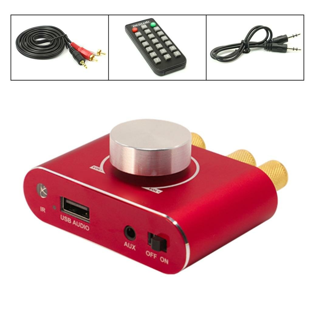 Беспроводная цифровая усилительная плата 100 Вт, двухканальная, красный