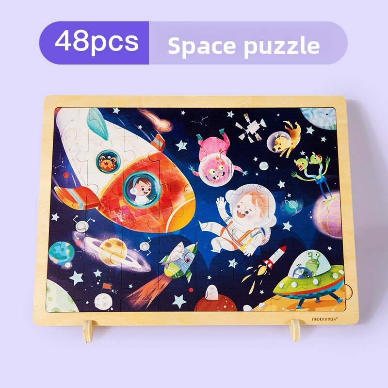 Деревянная головоломка ферма для детей обучение и развлечение космос