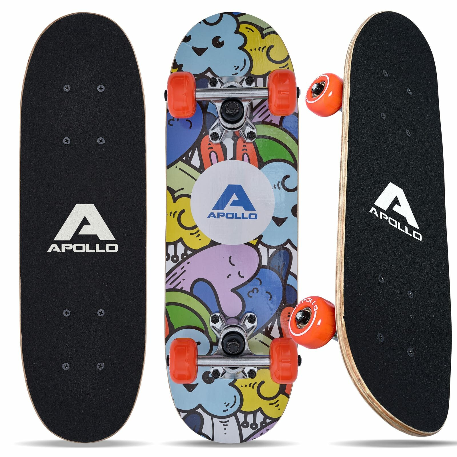 DECATHLON скейтборд Apollo Monsterskate, 51 см, разноцветный