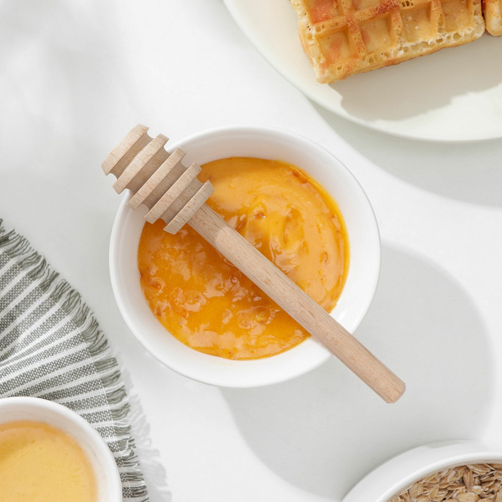 Ложка для мёда 14 см, дерево бук, назначение: для мёда, цвет: бежевый, 3 шт.