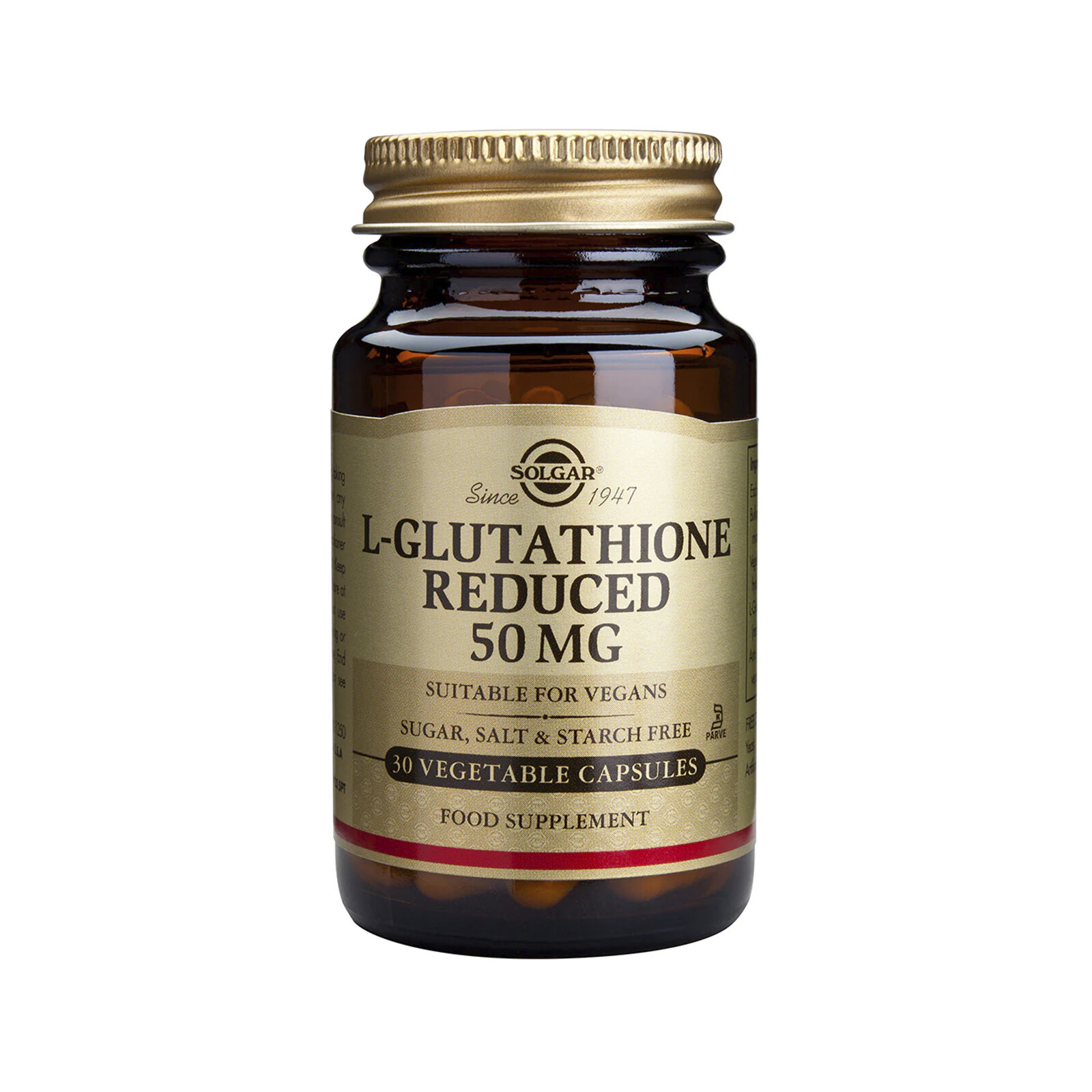 Аминокислота Solgar L-Glutathione 50 мг Reduced (восстановленный L-Глутатион) 30 вег капсул (Solgar)