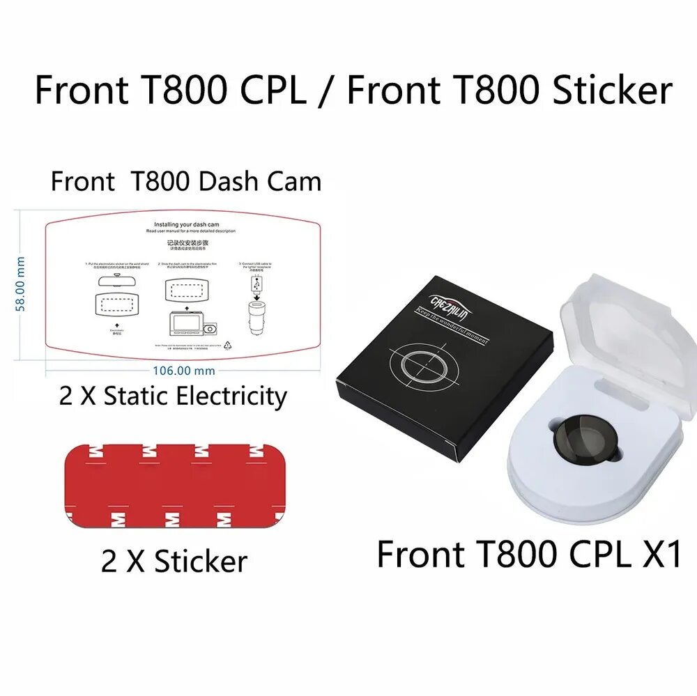70mai Dash Cam 4K T800 уменьшить яркость отражения для 70mai задней камеры RC41 CPL