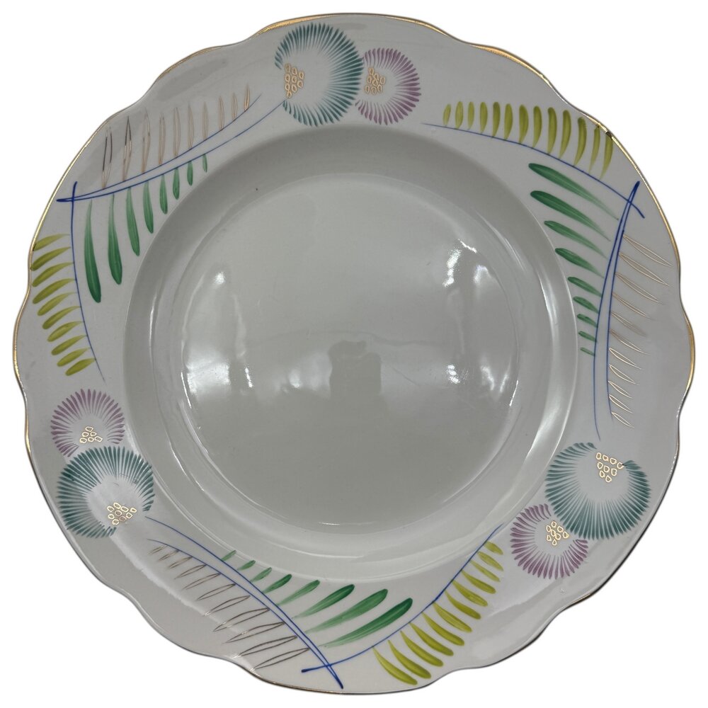 Блюдо "Одуванчики", 34 см, 1960-1970 гг, фарфор, роспись, Киев, СССР