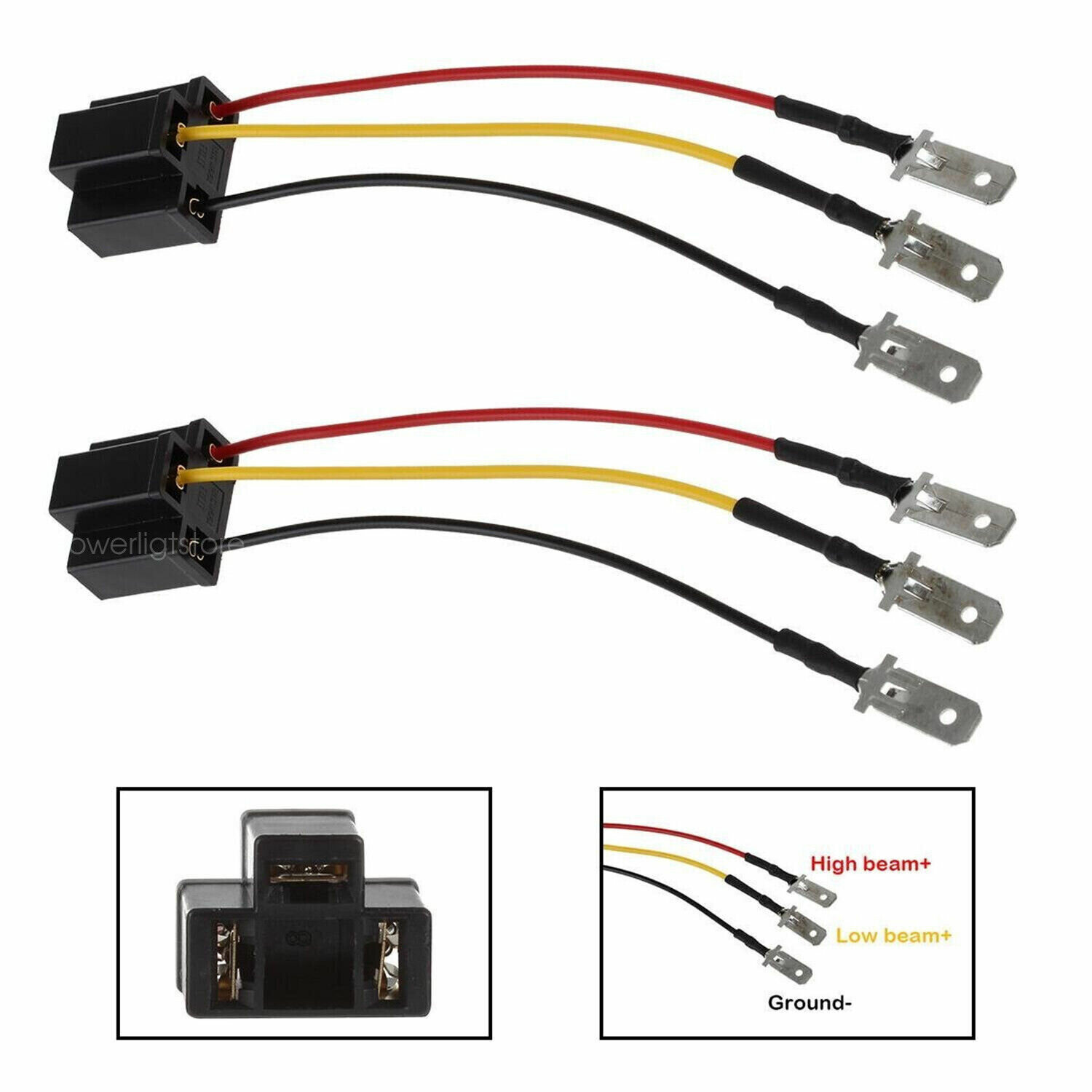 Жгут проводов 2 шт для фар H4 (9003) / H13 (9008) Sup-light — для 4x6, 5x7, 7x6 передних фар, CANbus, 12V