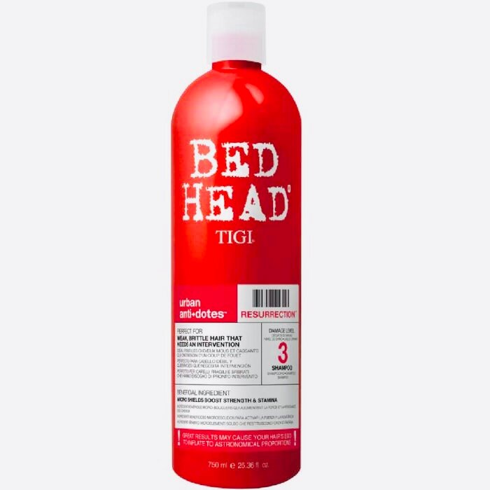 TIGI Bed Head Resurrection Shampoo - Шампунь для сильно поврежденных волос, уровень 3, 750 мл