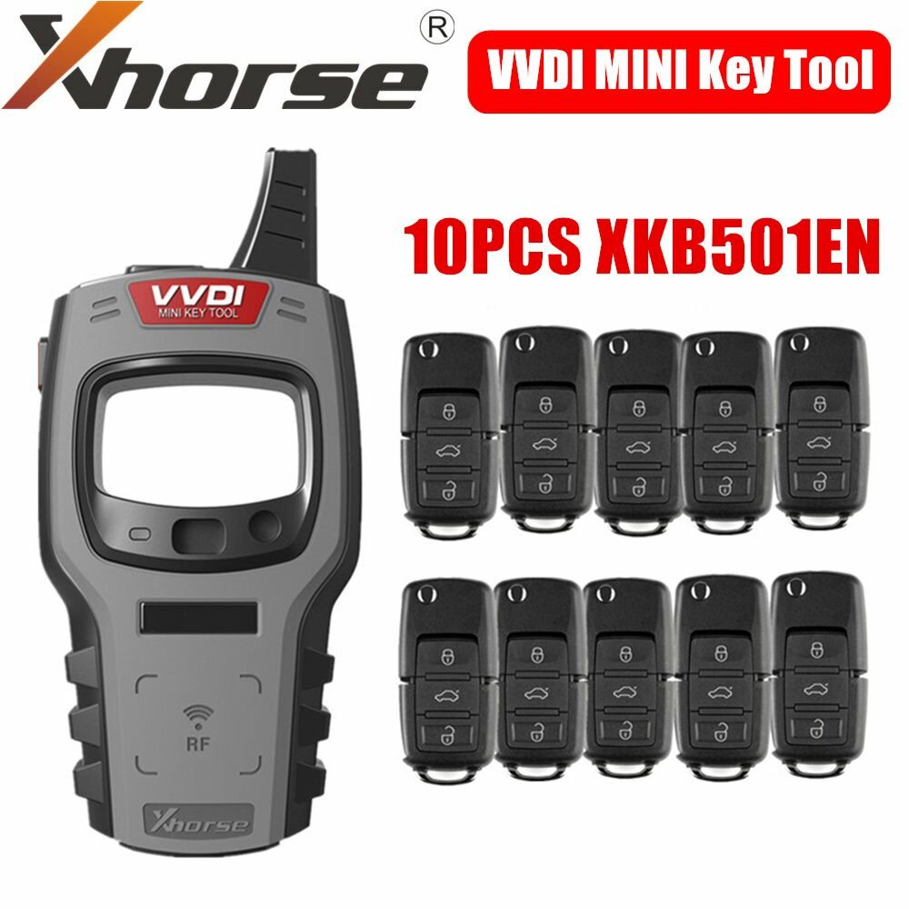 Xhorse VVDI Mini Key Tool — программатор удалённых ключей, глобальная версия с 10 брелоками XKB501EN, поддержка iOS/Android