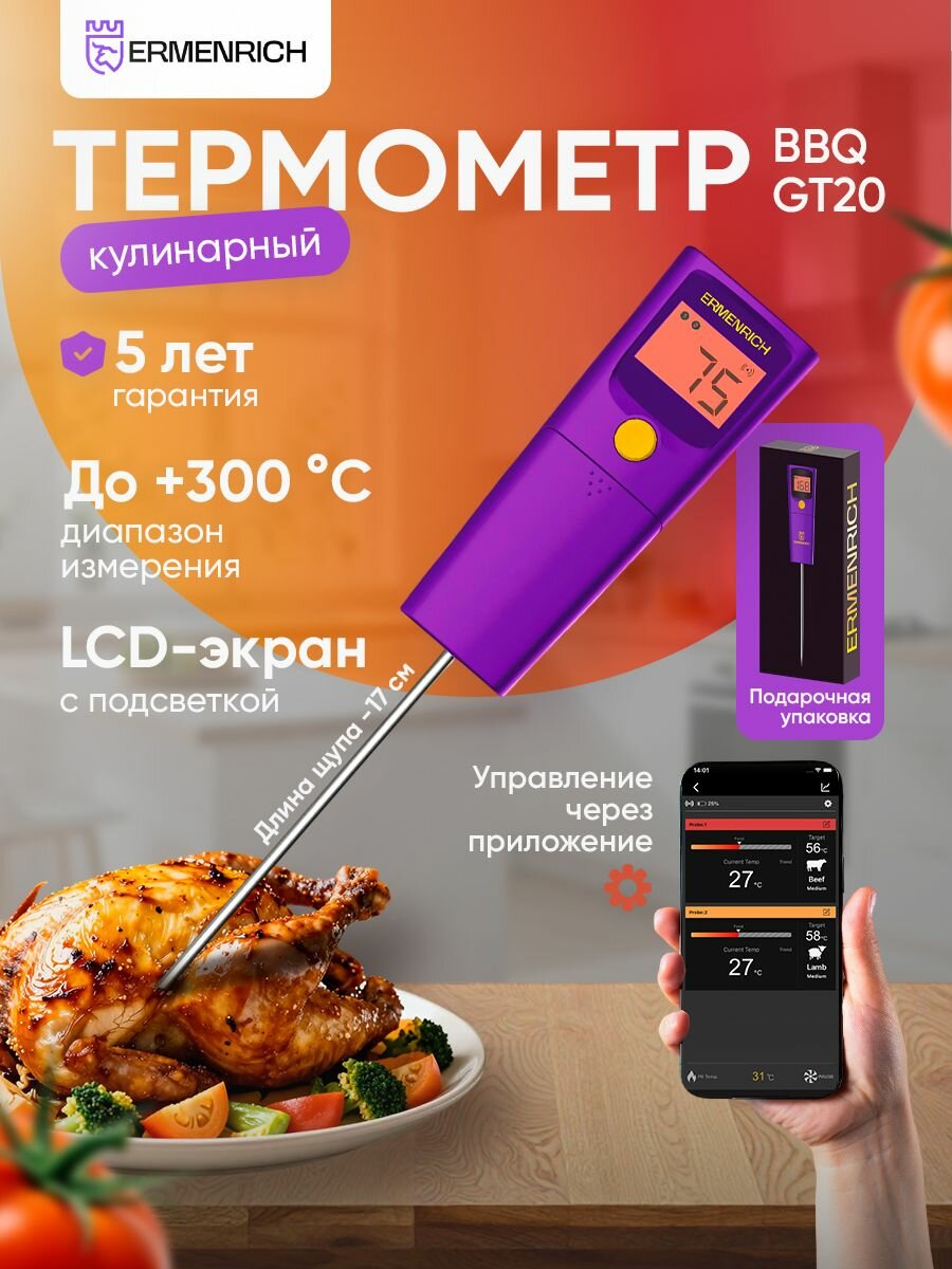 Термометр для мяса Ermenrich BBQ GT20