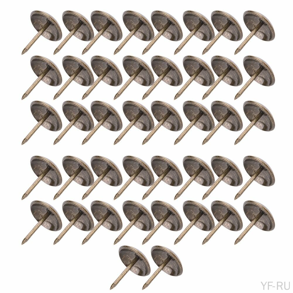 Обивочные гвозди зеленовато-бронзовой отделки: прочные железные декоративные фиксатели с закругленной головкой для винтажной мебели, обеспечивающие