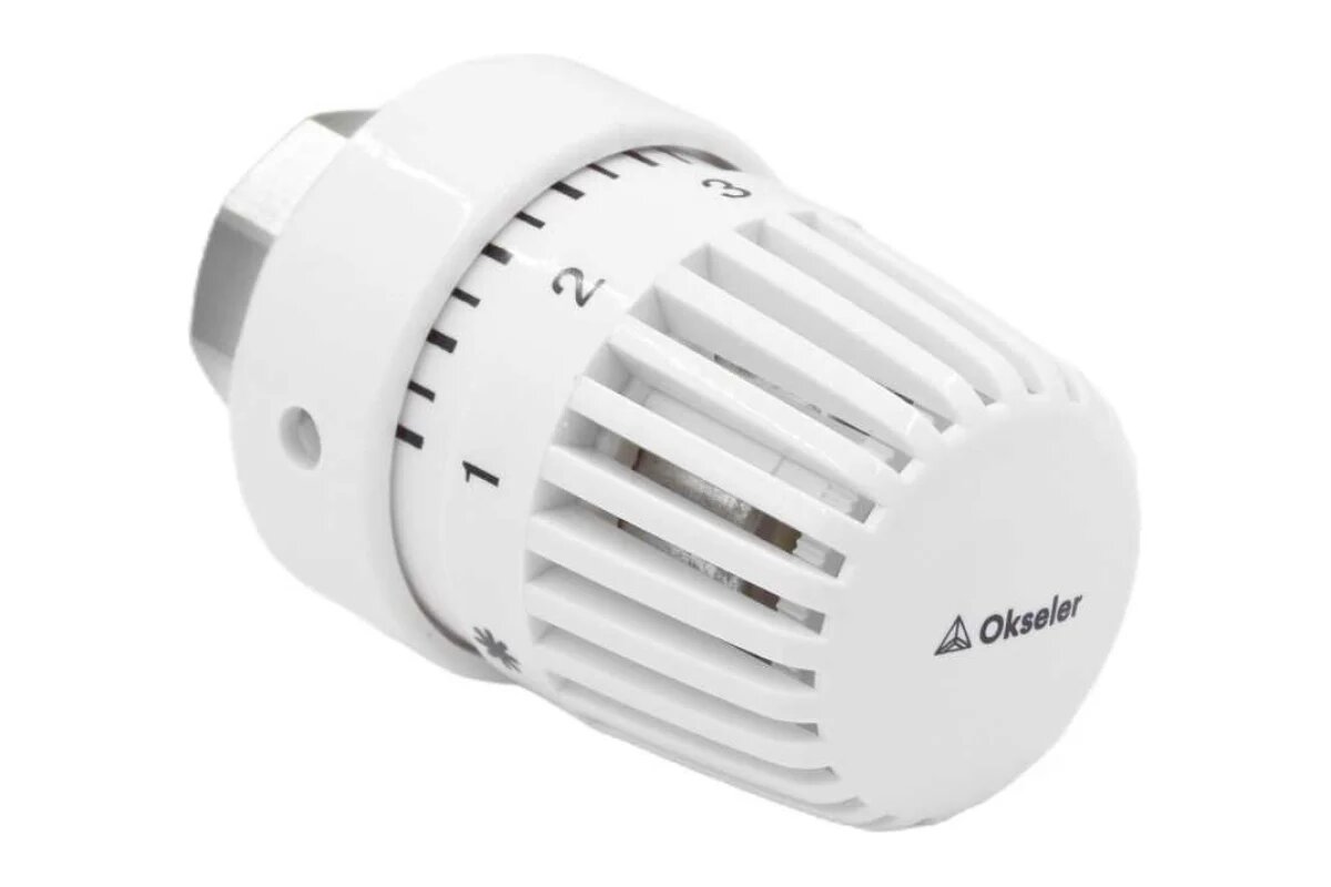 Термостатическая головка OKSELER Standart 30x1,5 M30х1.5 из металла и пластика с диапазоном регулировки +6‑28 °С и защитой от замерзания для радиаторов бытового класса