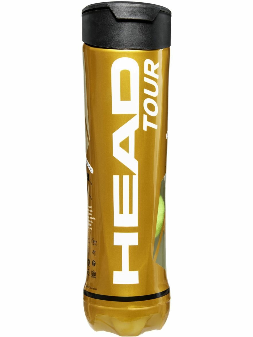 Мячи теннисные Head 4B TOUR Унисекс 570704 NS жёлтый Большой теннис 100% полиэстер