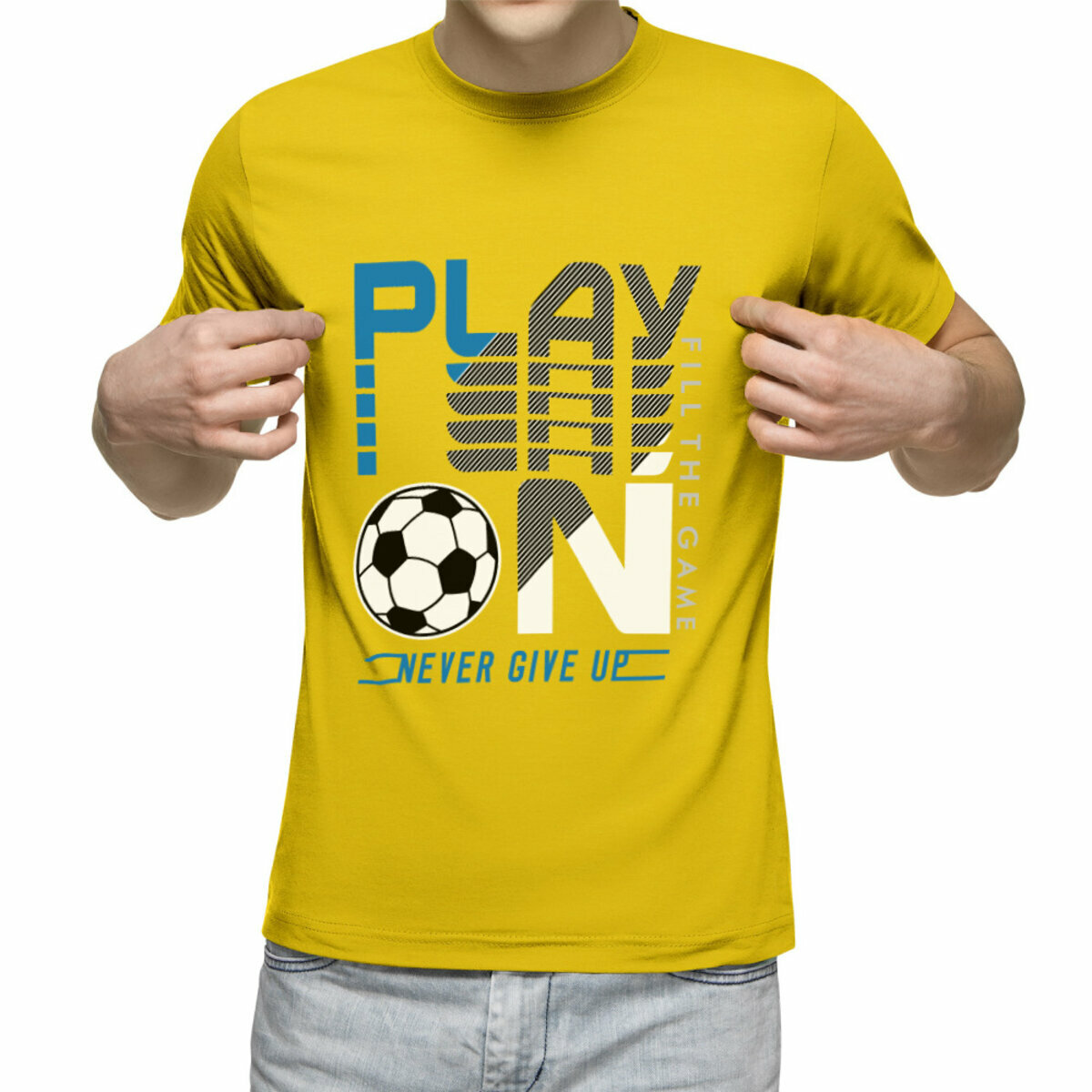 Мужская футболка «Игра без границ» (желтый, S)