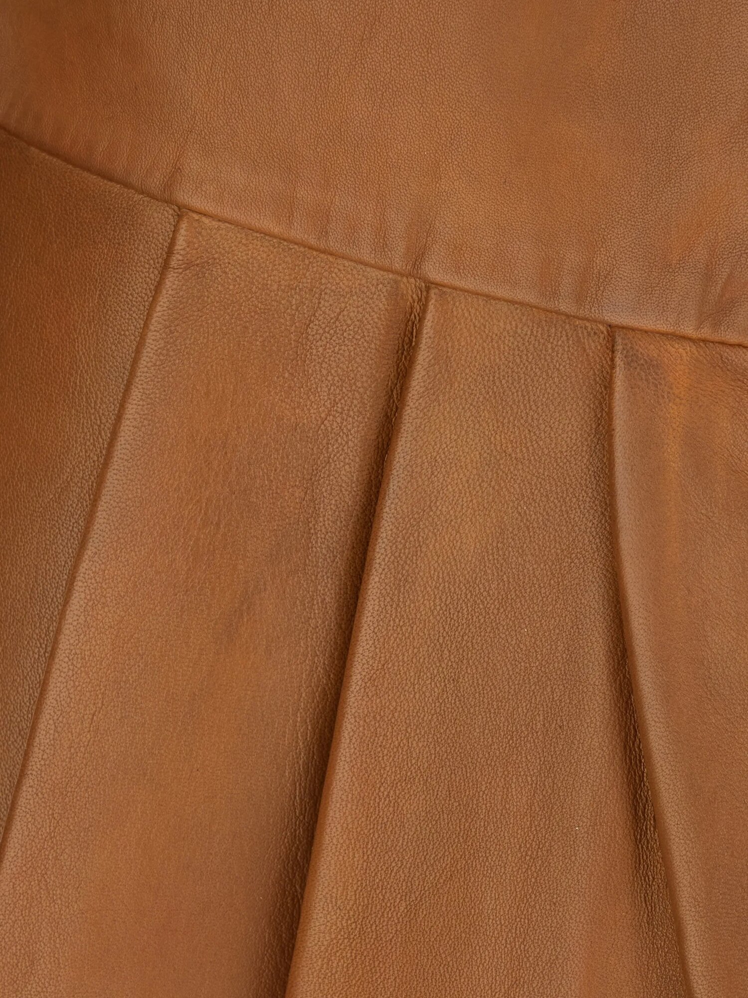 Юбка Iceberg Pleated leather mini skirt, размер 40, brown — фото 1