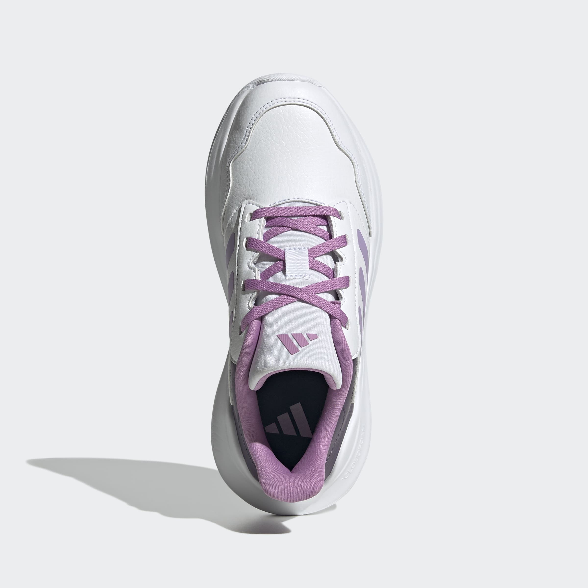 Кроссовки adidas Tensaur Run, размер 3,5 UK, белый/черный/фиолетовый — фото 1
