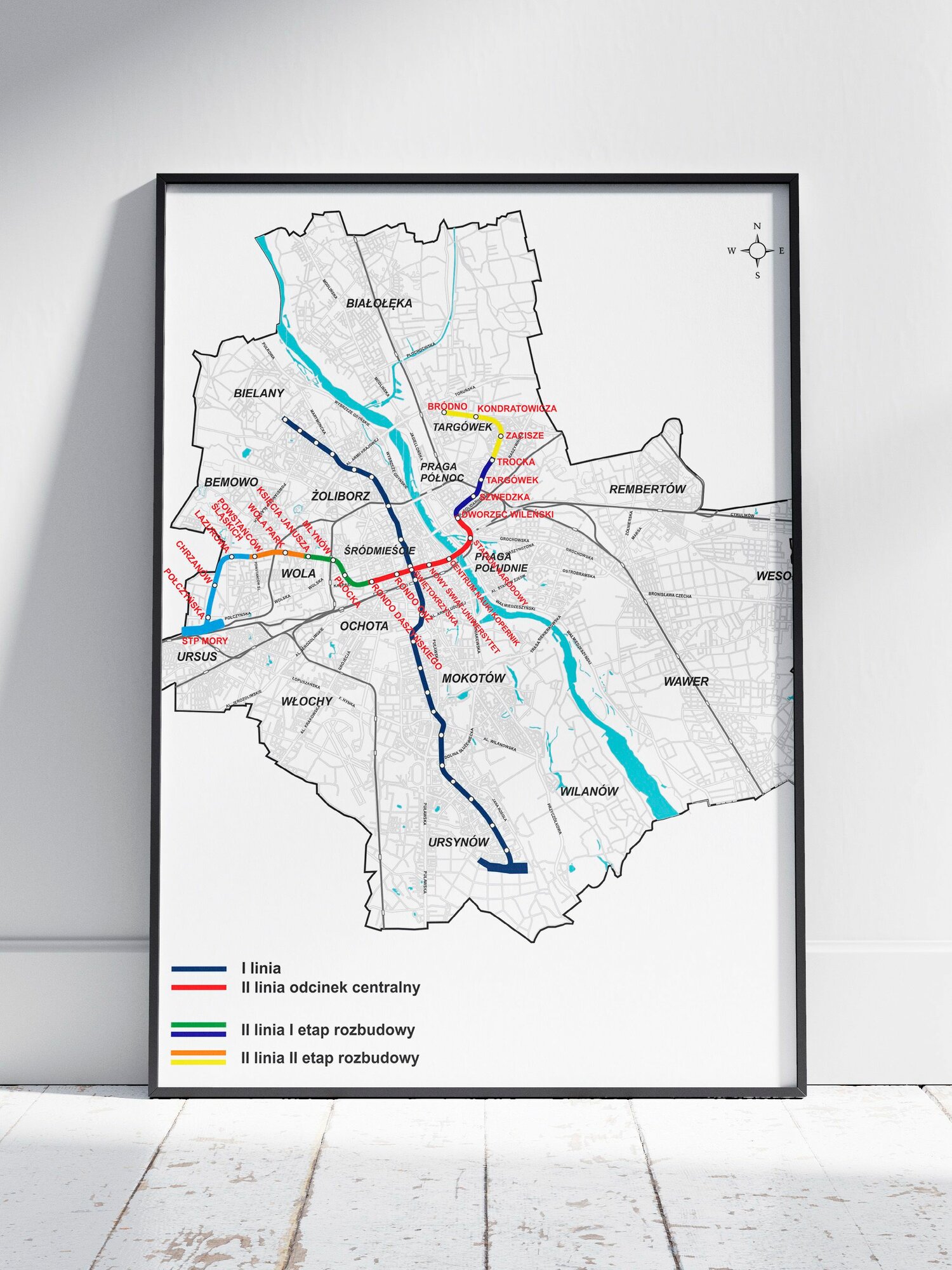 Плакат на стену для интерьера Метро (Метрополитен Варшава - Warsaw Metro 2) - Постер по городской инфраструктуре формата A4 (21x30 см)