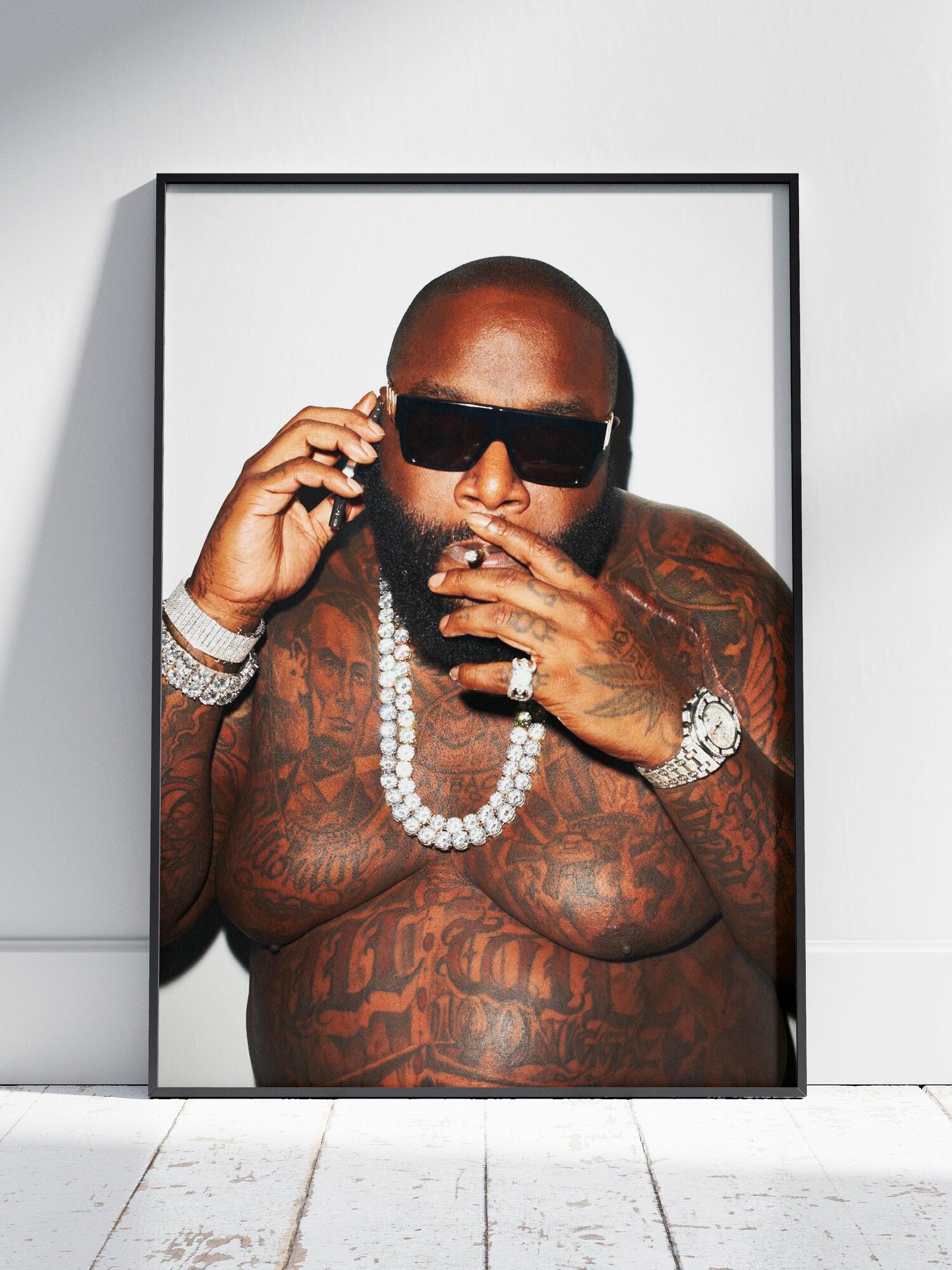 Плакат на стену для интерьера Рик Росс (Rick Ross 15) - Постер по музыке и артисту формата A4 (21x30 см)