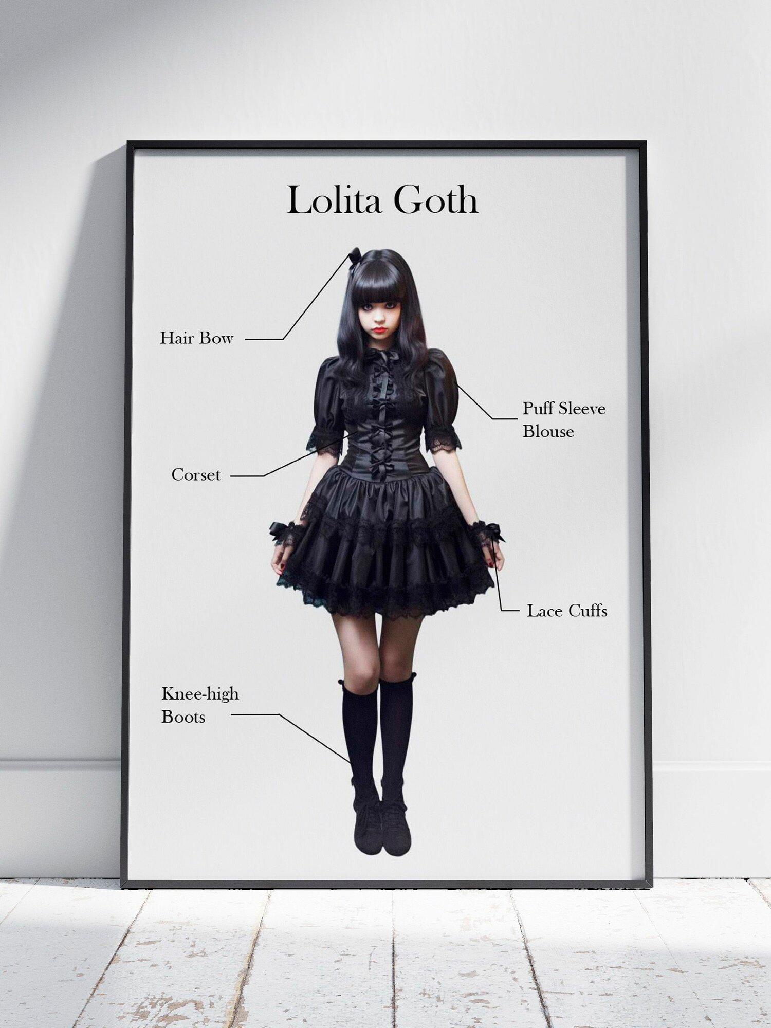 Плакат на стену для интерьера Стиль Лолита (Lolita Fashion Style 8) - Постер по японской моде формата A4 (21x30 см)