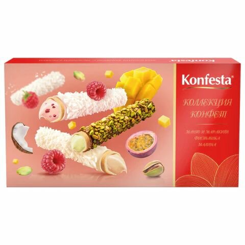 Конфеты глазированные KONFESTA, ассорти вкусов с манго, малиной, фисташкой, 150 г