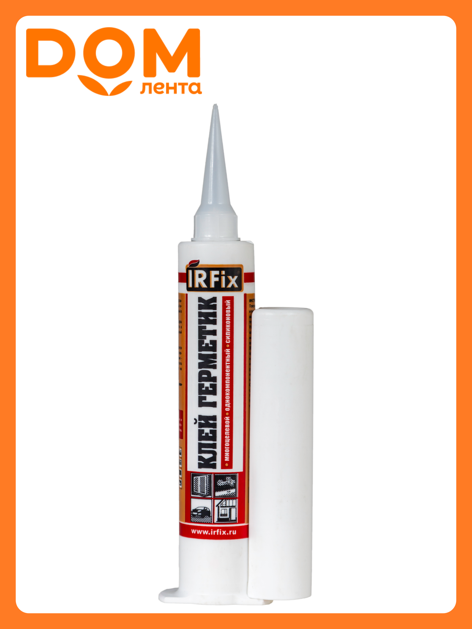 Клей-герметик IRFix, бесцветный, 80мл, универсальный, влагостойкий, устойчивый к УФ