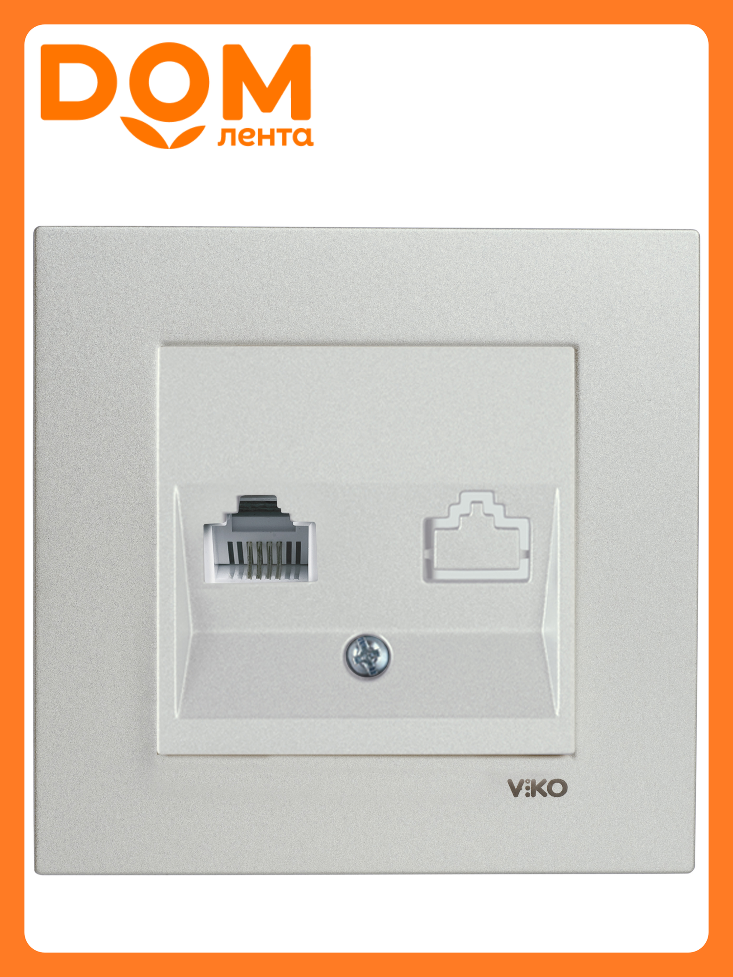 Розетка ViKo Novella, белая, металл, скрытая проводка, RJ11, 1 гнездо