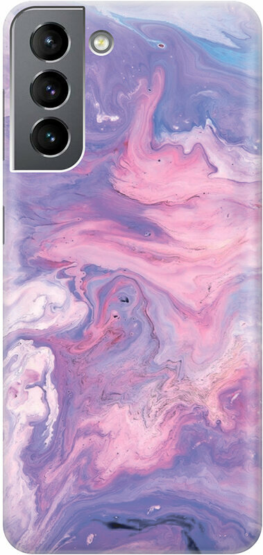 Ультратонкий силиконовый чехол-накладка для Samsung Galaxy S21 с принтом "Purple Marble"