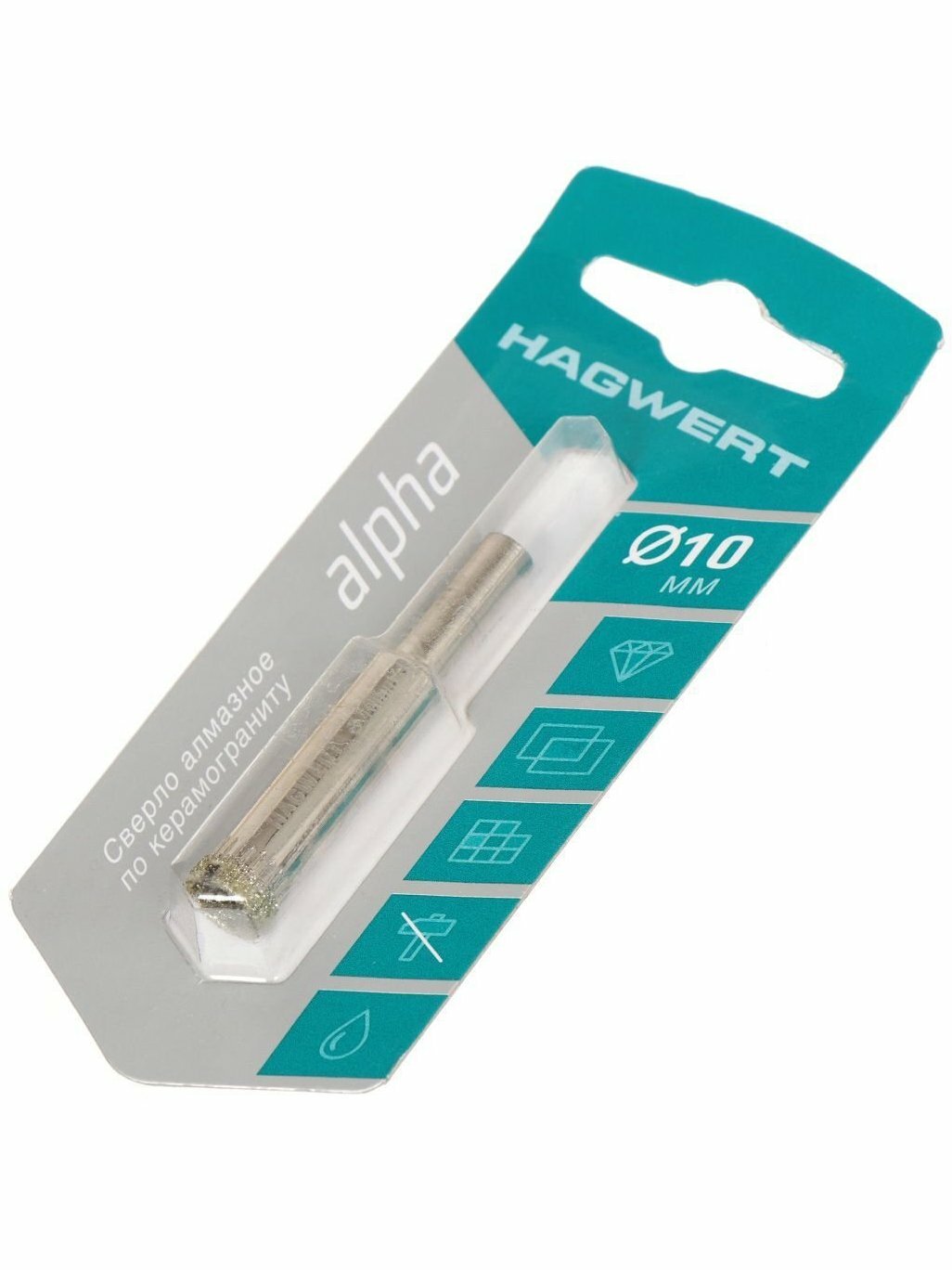 Сверло алмазное по керамограниту Rennbohr Alpha 10 мм, артикул 676210